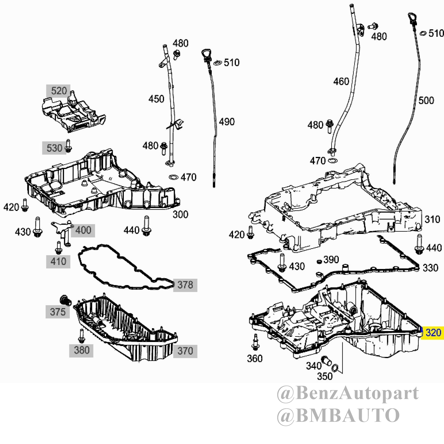 BENZแท้ อ่างน้ำมันเครื่อง (เครื่องดีเซล OM651) W204 W212 W207 W218 ...