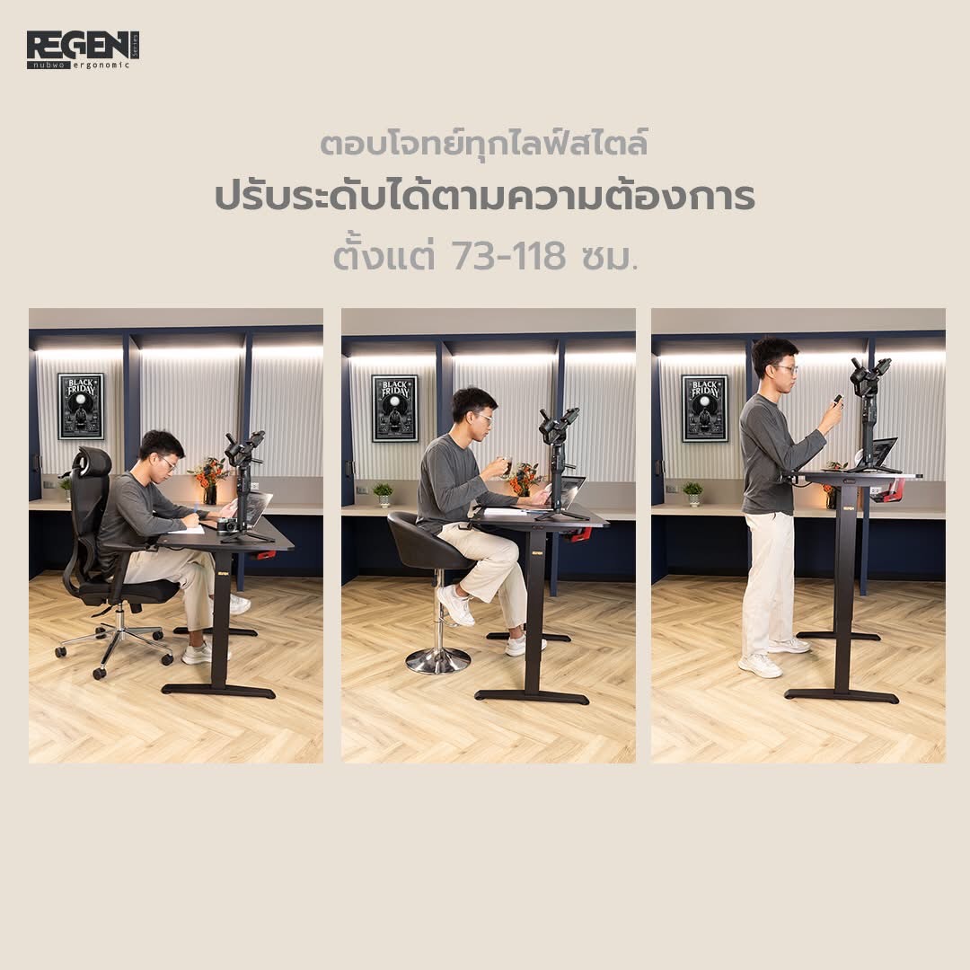 โต๊ะปรับระดับไฟฟ้า NUBWO REGEN รุ่น NRT-01 Ergonomic Adjustable Desk ...