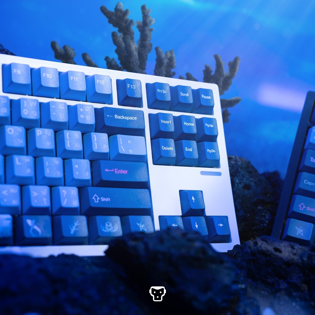 [สินค้าประกันศูนย์ 1 ปี] SARU คีย์บอร์ดเกมมิ่งบลูทูธ-ไร้สาย KX-88 Deep Sea TKL Keyboard มาพร้อม ...