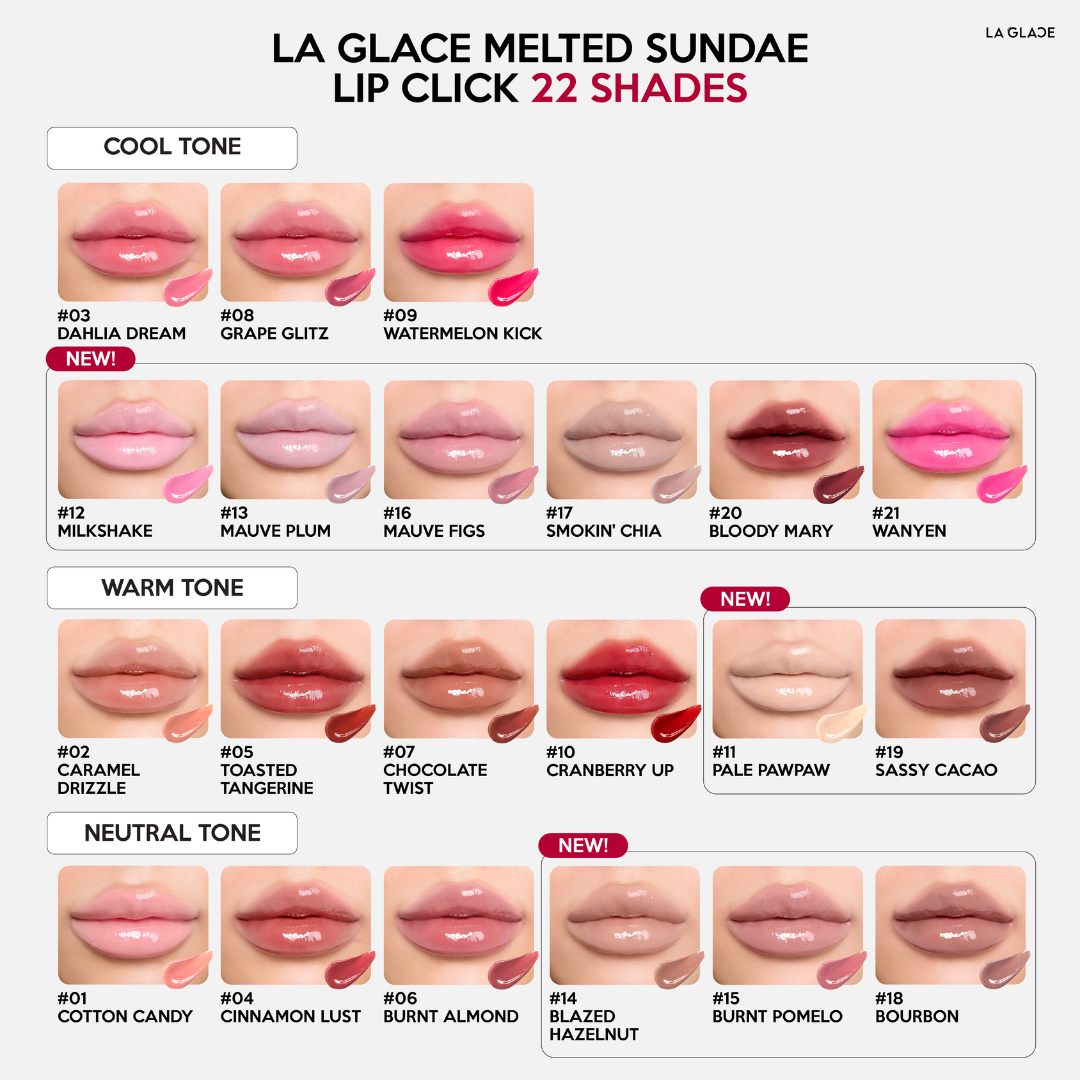 LA GLACE MELTED SUNDAE LIP CLICK | ลิปไอติมลากลาส สีระเรื่อ & ปากฉ่ำ ...