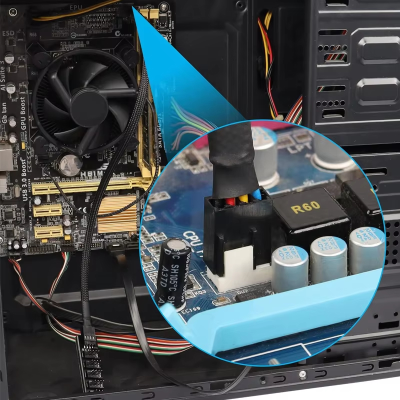 FAN HUB 1 TO 4 / 1 TO 5 4Pin PWM สายพัดลม สายขยายช่องพัดลม (3-4 PIN ...