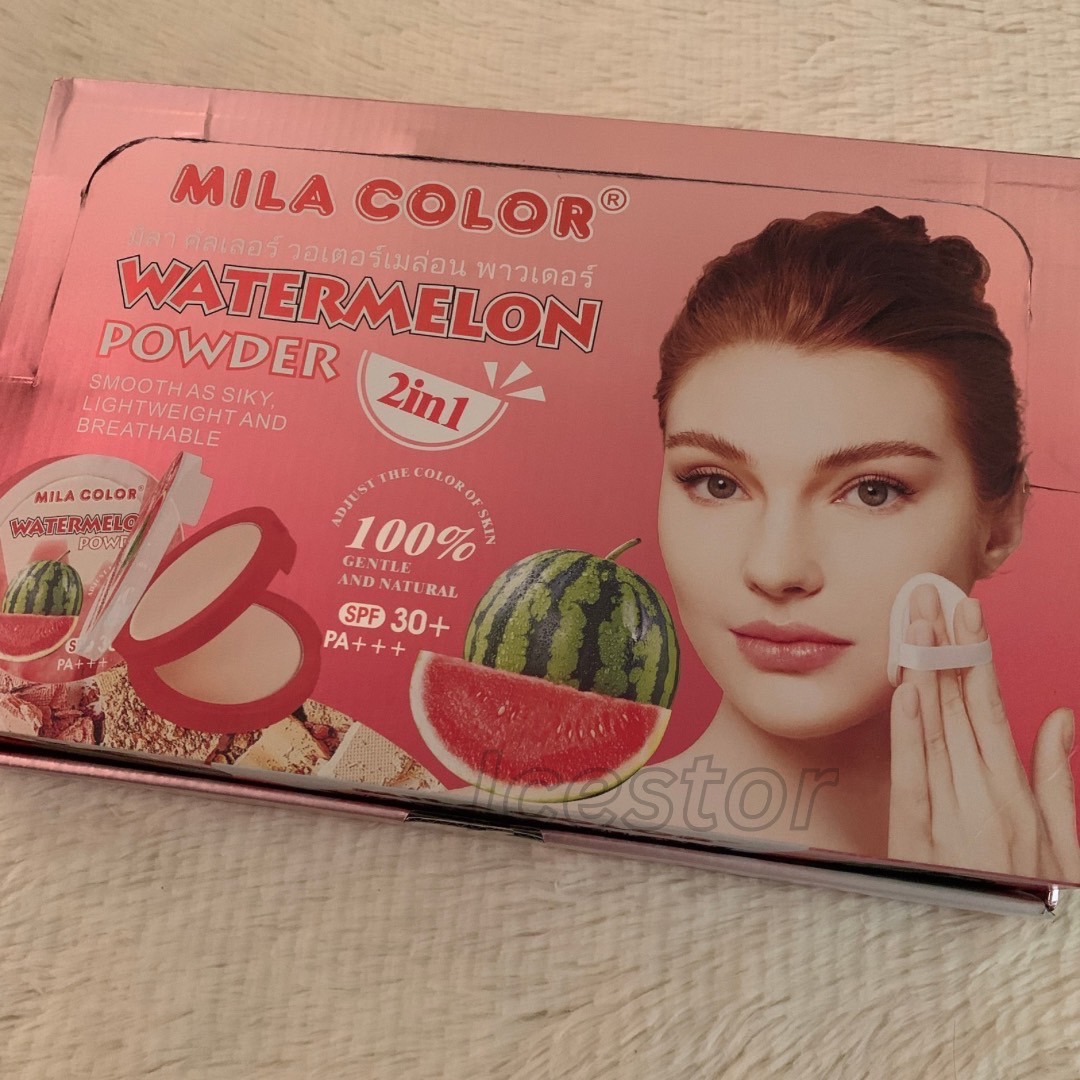 MC5092 MILA COLOR POWDER WATER MELON SPF 30PA+++แป้งพัฟ2 ชั้น เนื้อละเอียดเกลี่ยง่ายfifa0600 ...