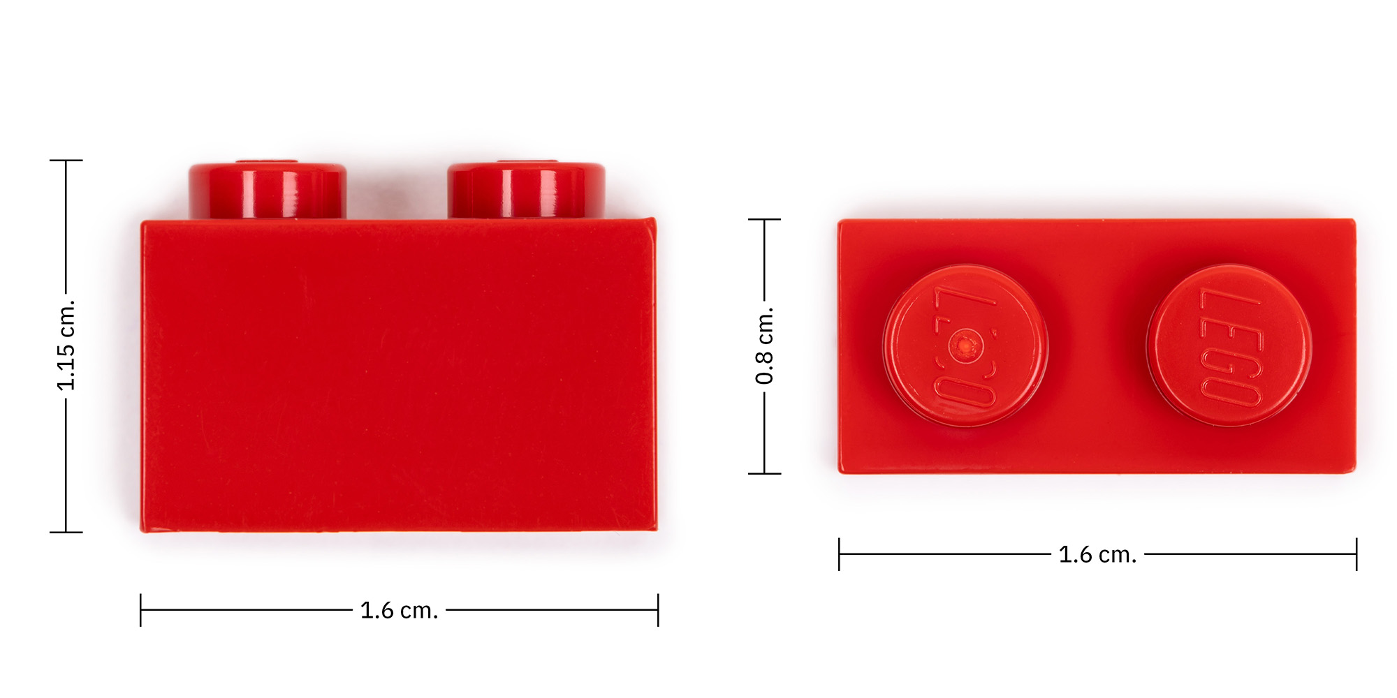 ชิ้นส่วน อะไหล่ เลโก้ Lego Part, No. 3004, Brick 1 x 2, 1 ชิ้น (300426 ...
