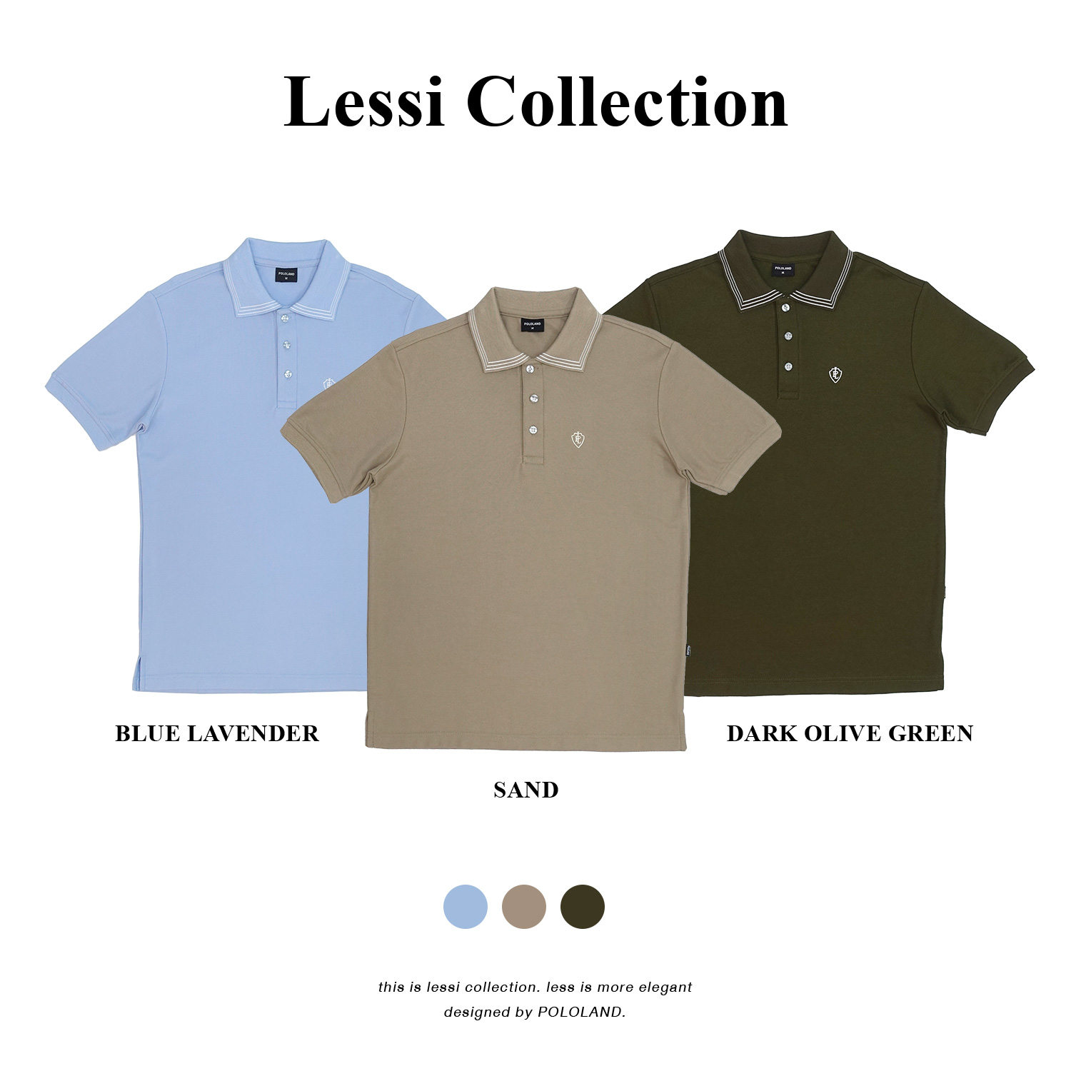 POLOLAND เสื้อโปโลชายทรงตรง รุ่น Lessi - สีฟ้า บลูลาเวนเดอร์ (3 สี ...