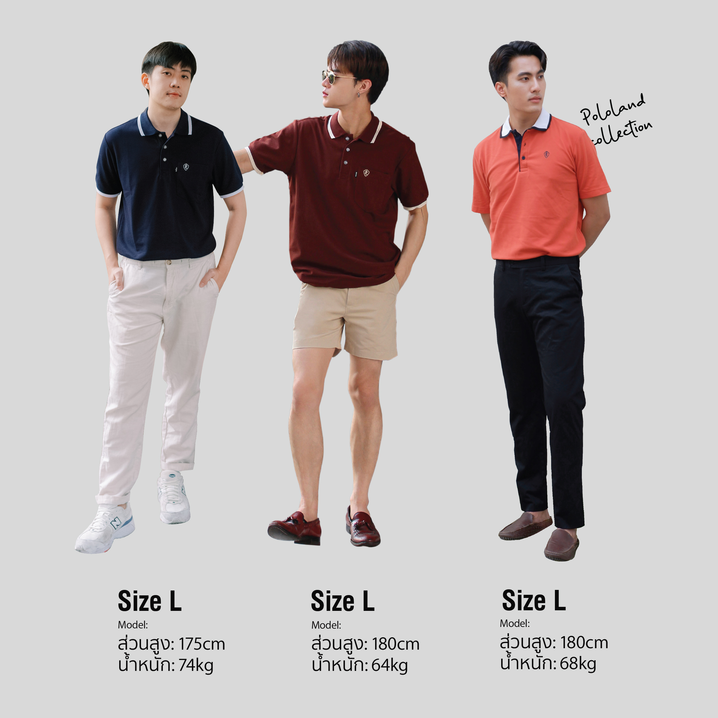POLOLAND เสื้อโปโลชายทรงตรง รุ่น Lessi - สีน้ำตาล (3สี) | Shopee Thailand