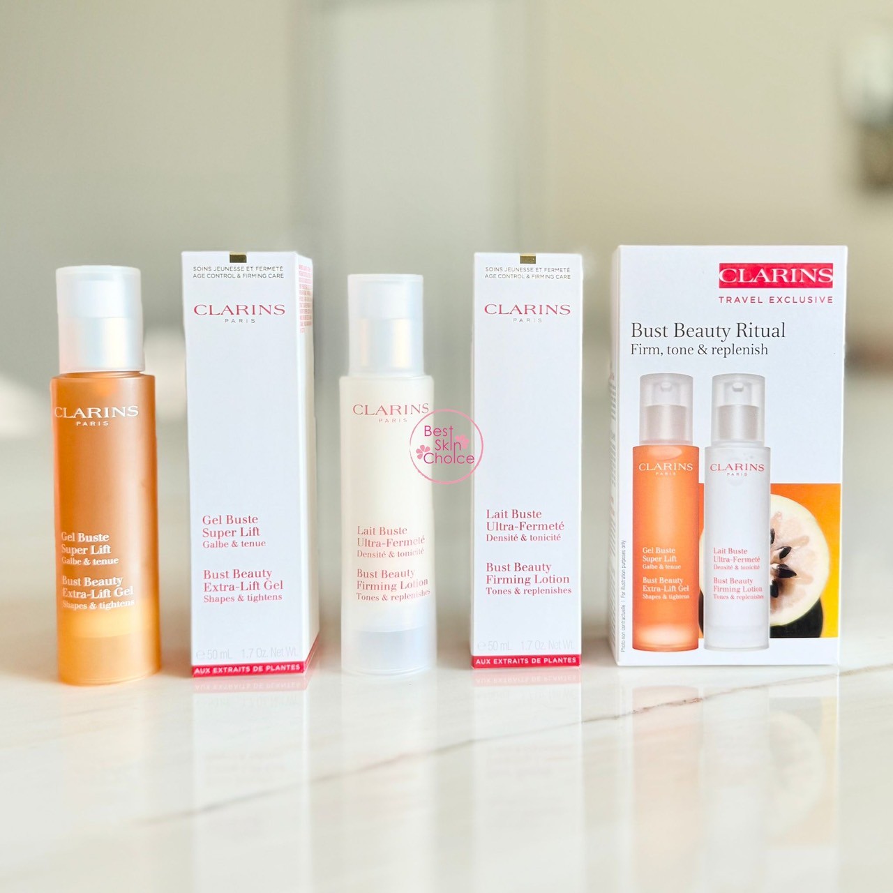 EXP 2028-12 Clarin s Bust Beauty Ritual Firm ,Tone & Replenish Set (2 x ...