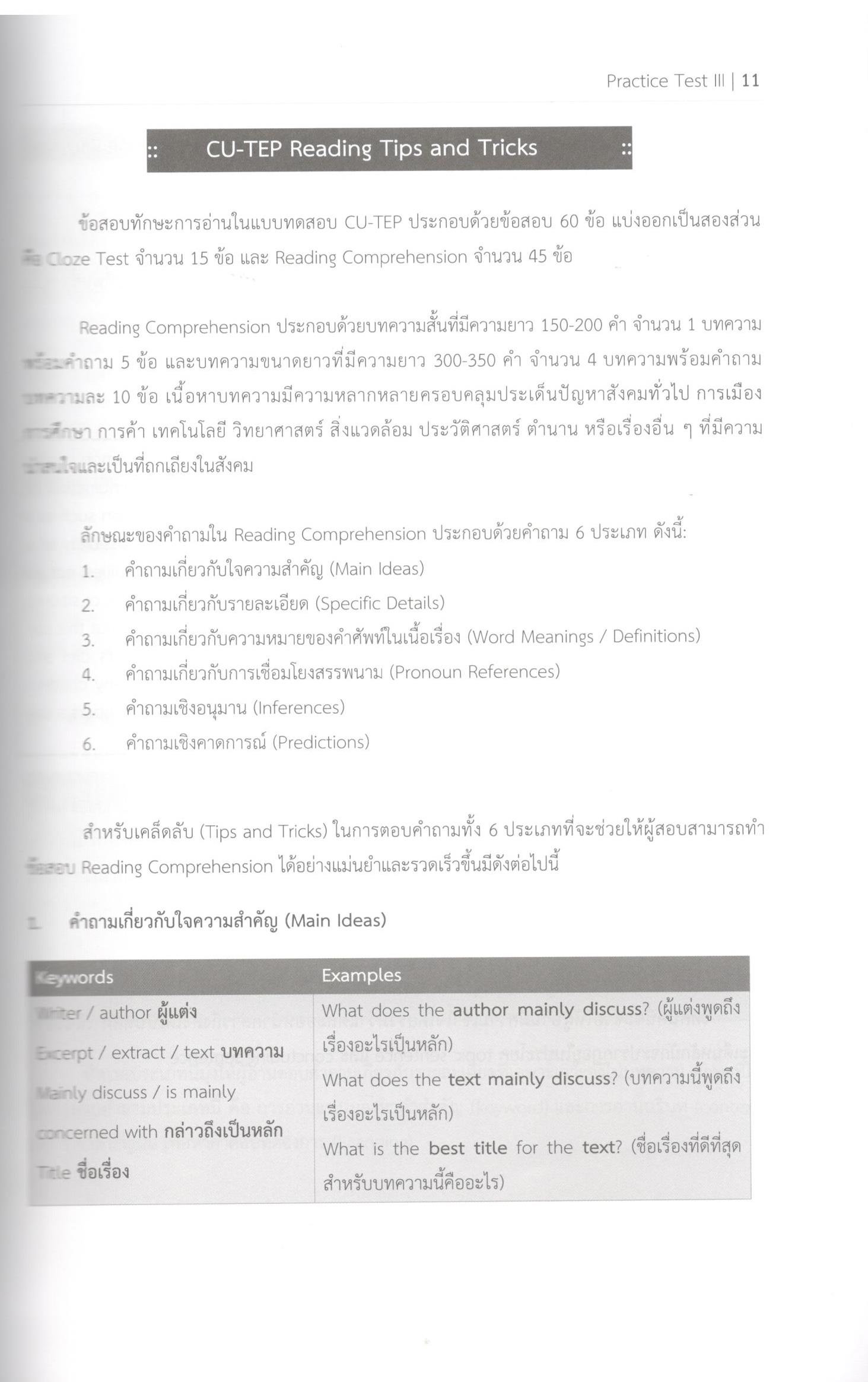 หนังสือขายดี CU-TEP PRACTICE TEST สถาบันภาษา จุฬาฯ (ไฟล์เสียงอยู่ใน ...