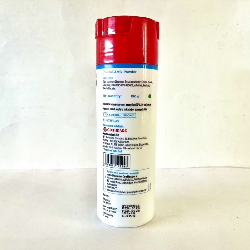 Candid Activ Talc/ แป้งระงับเหงื่อ/ 100 g/ อินเดียแท้ พร้อมส่ง | Shopee ...