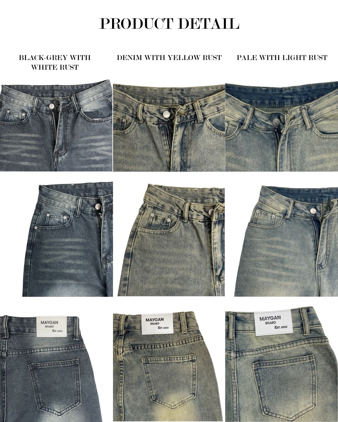 MAYGAN studio กางเกงยีนส์ขายาว เมแกน Nyra Jeans กระบอกใหญ่ เอวต่ำ เกาะ ...