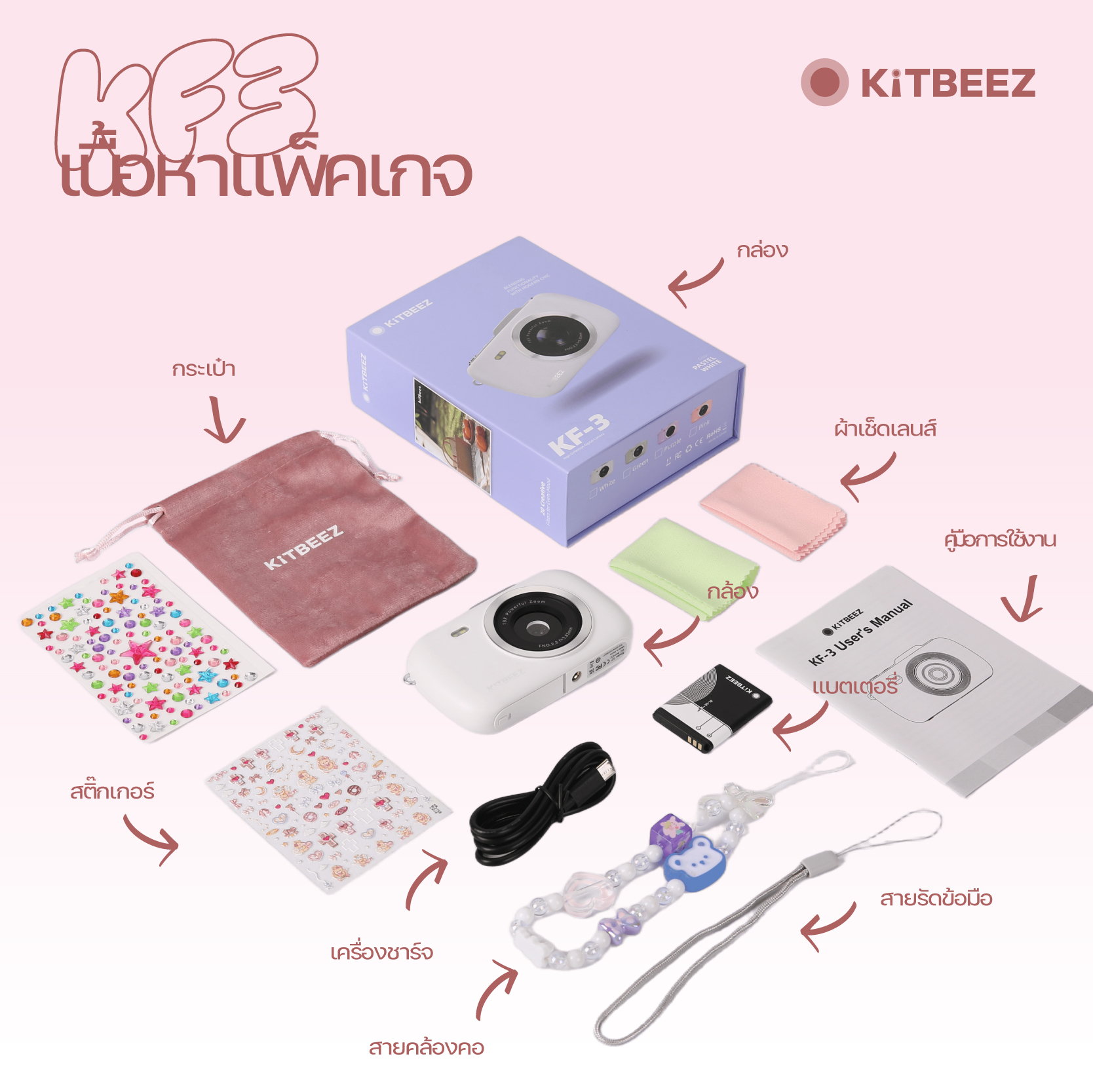 【ส่งเร็ว】กล้องดิจิตอล สีมาการ์แลงน่ารัก Digital Camera 64MP 4K ซูม18X ...