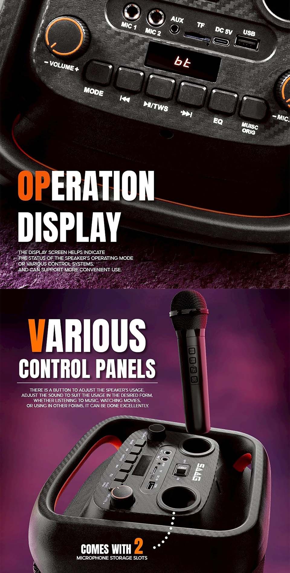 BLUETOOTH SPEAKER (ลำโพงบลูทูธ) SAAG BLAZE - BLACK (SPK-SAAG-BLAZE) | Shopee Thailand