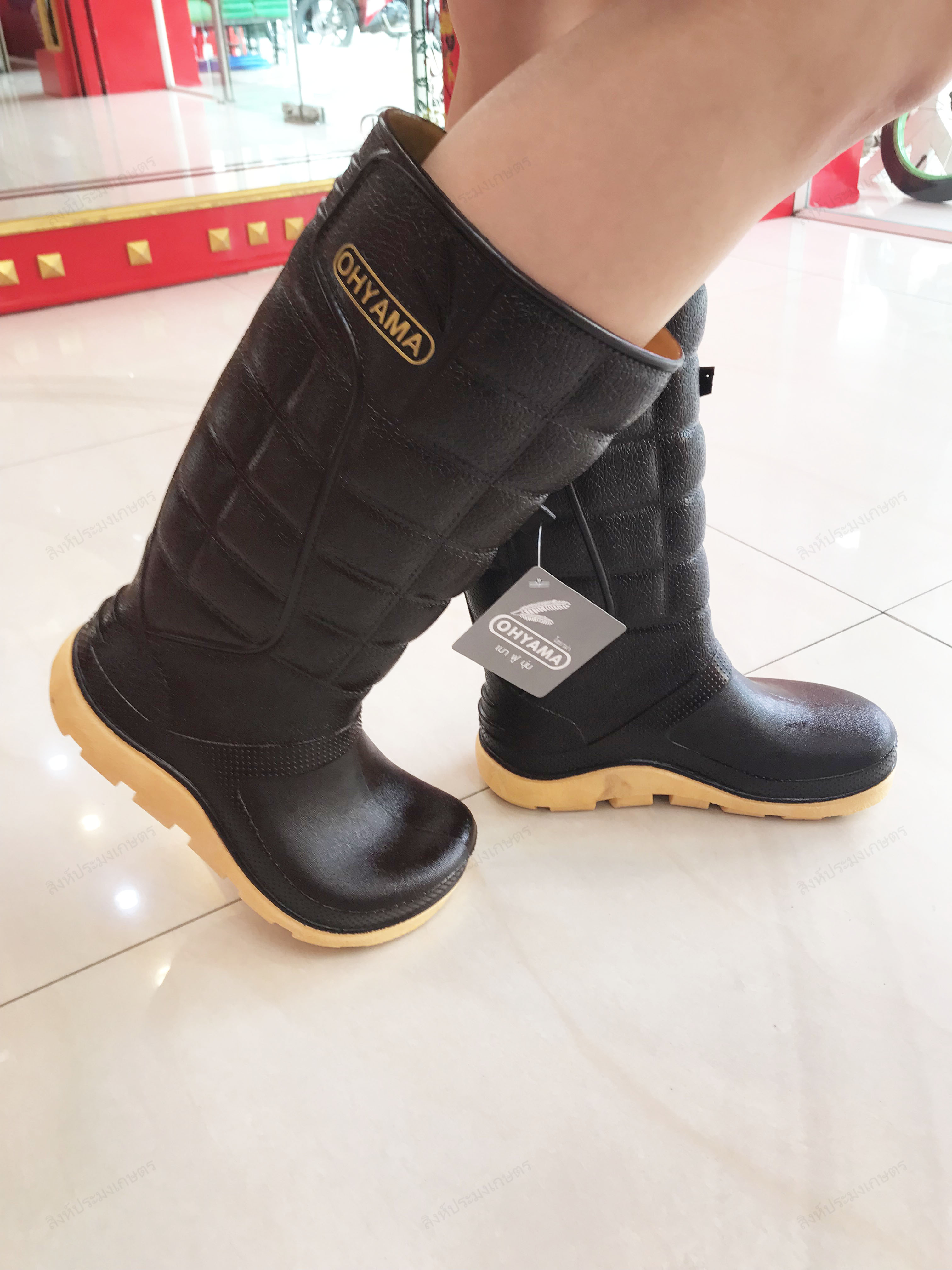รองเท้าบูท โฮยาม่า รุ่น 15นิ้ว บู้ท ยางพารา กันน้ำ นุ่ม ฟู Ohyama ทำสวน ทำนา ก่อสร้าง boots B003 ...