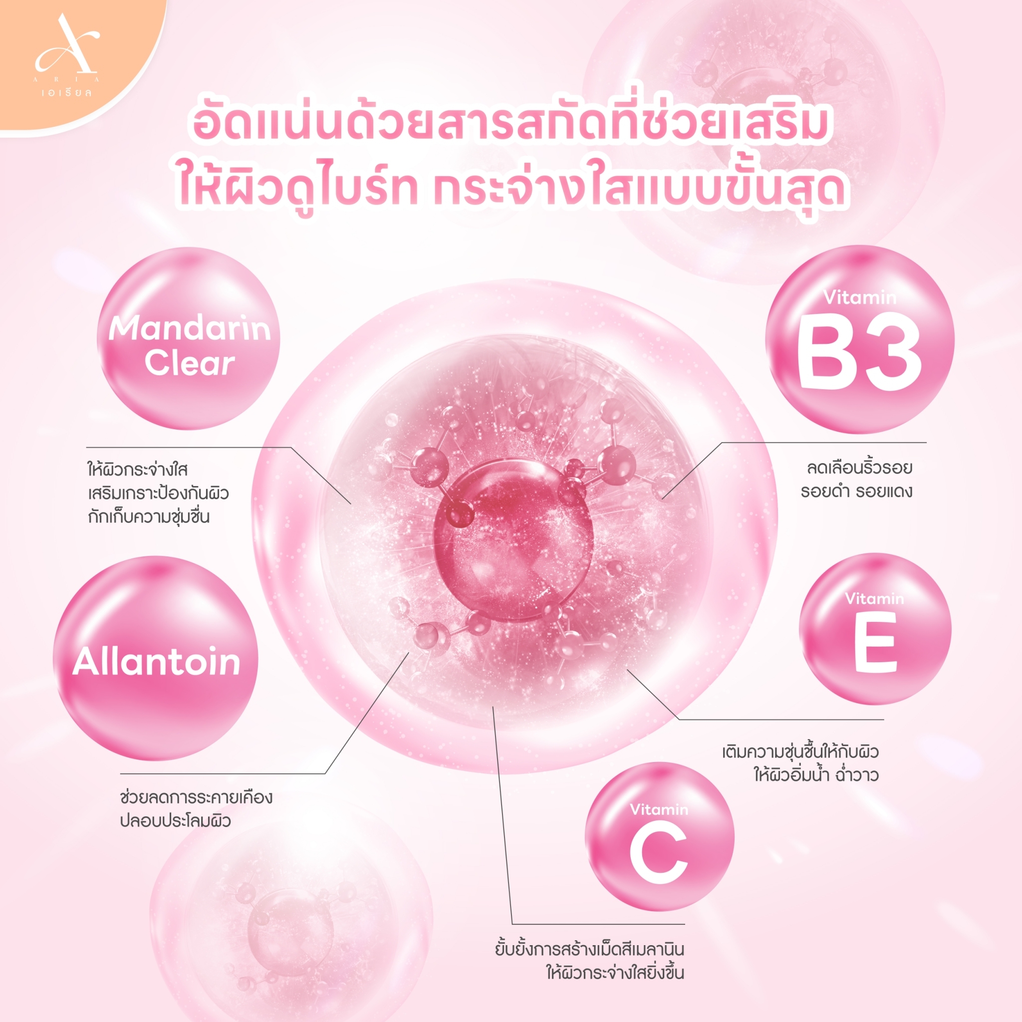 Aria White Radiance Cream 30ml เอเรียล ไวท์ เรเดียนส์ ครีม | Shopee ...