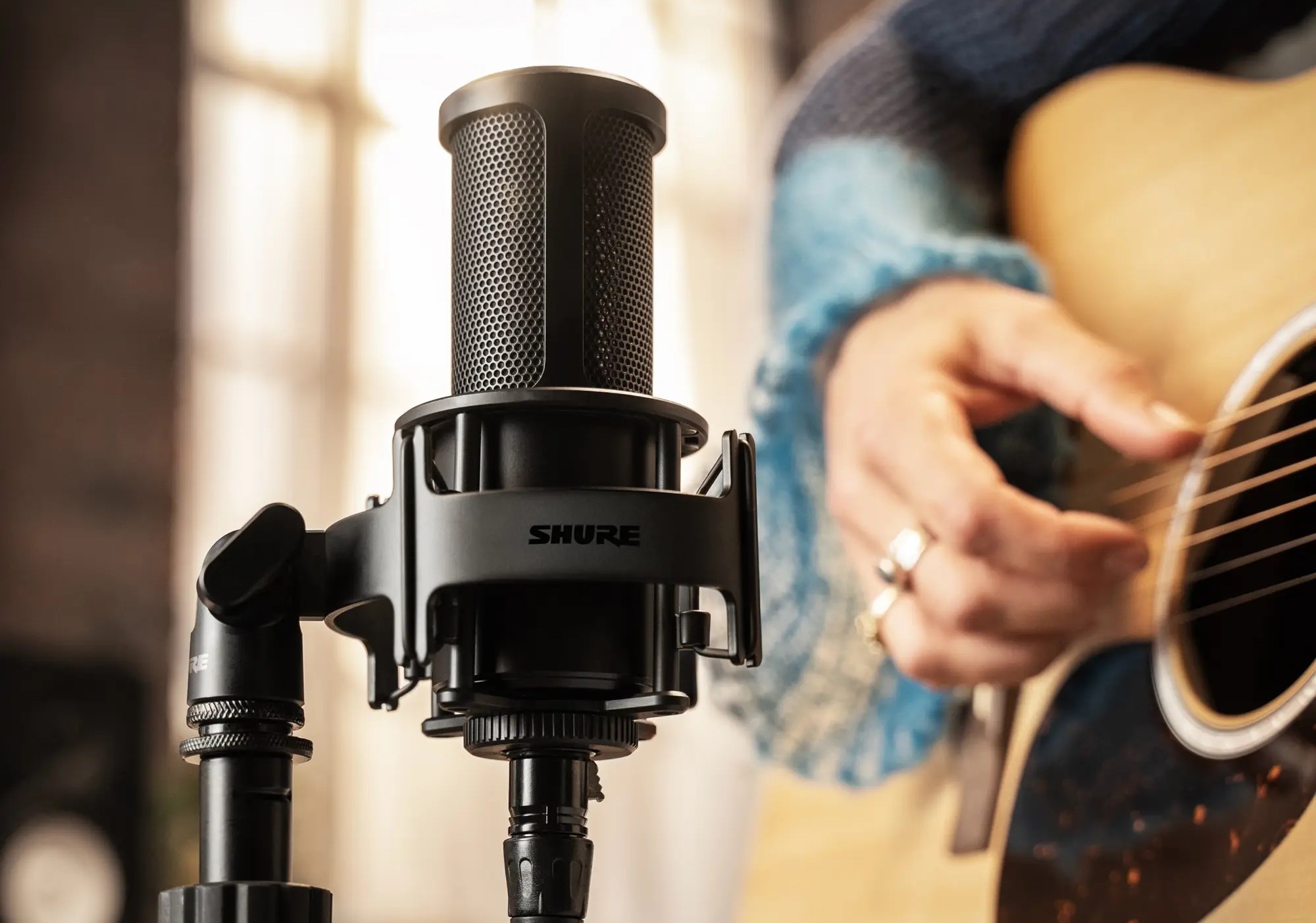 Shure SM4 KIT and SM4 Microphone ไมค์สําหรับบันทึกเสียงแบบโฮมสตูดิโอ ...