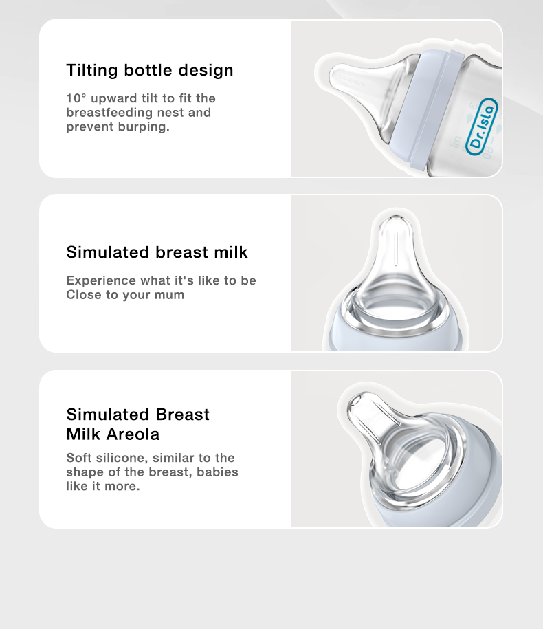 Dr.isla ขวดนม ขวดนมแก้ว 90ml /160ml ขวดแก้วเด็กคอกว้าง ป้องกันอาการโคล ...