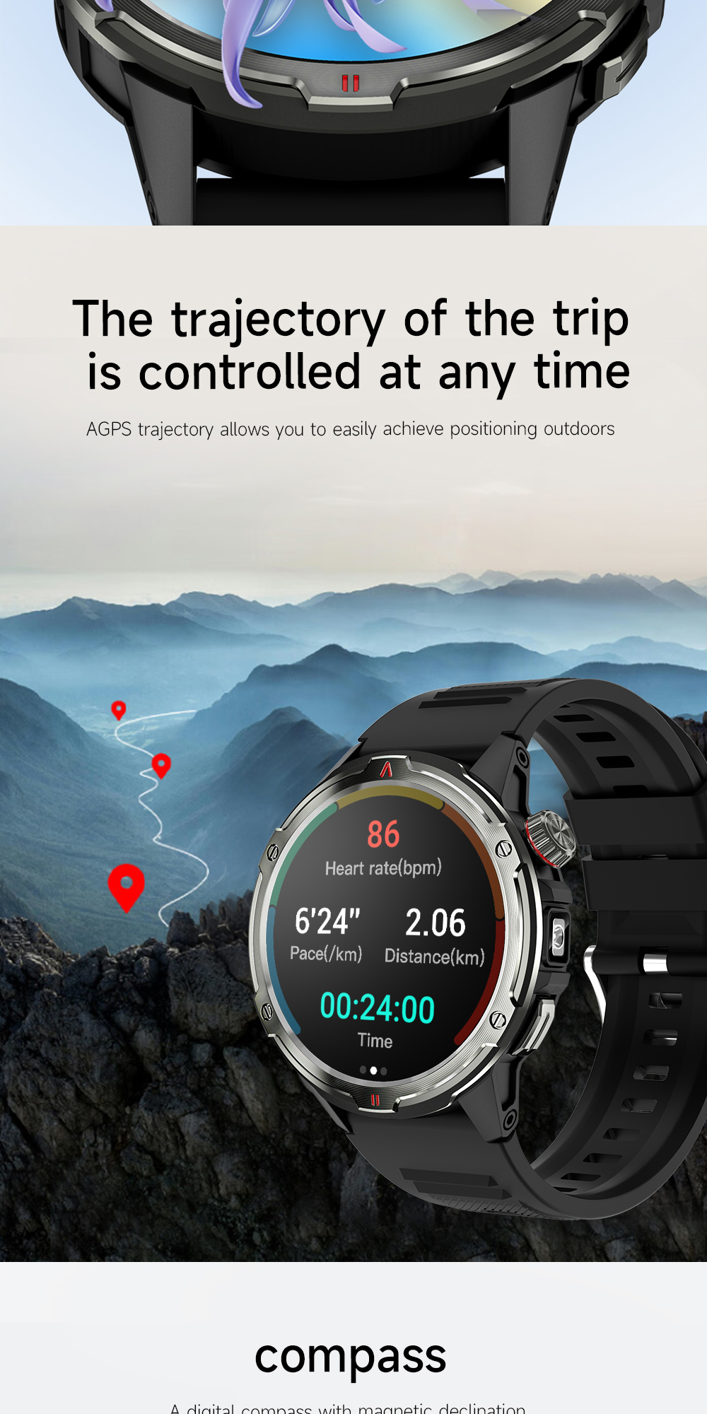 Aolon Tetra R4 สมาร์ทวอทช์ 1.43 นิ้ว Amoled หน้าจอ AOD จะแสดงเสมอ ...