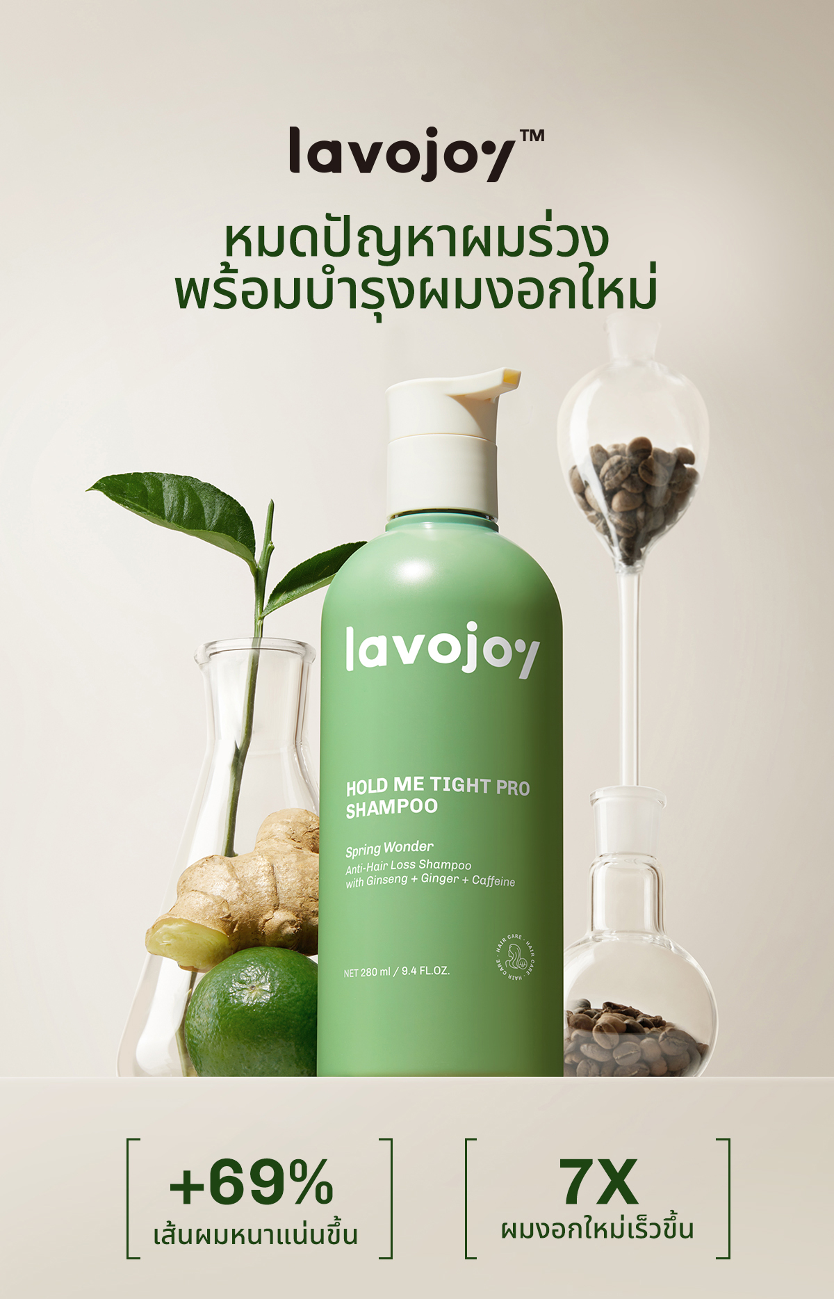 (ใหม่!) lavojoy Hold Me Tight Pro Shampoo Spring Wonder 280ml.แชมพูสาร ...