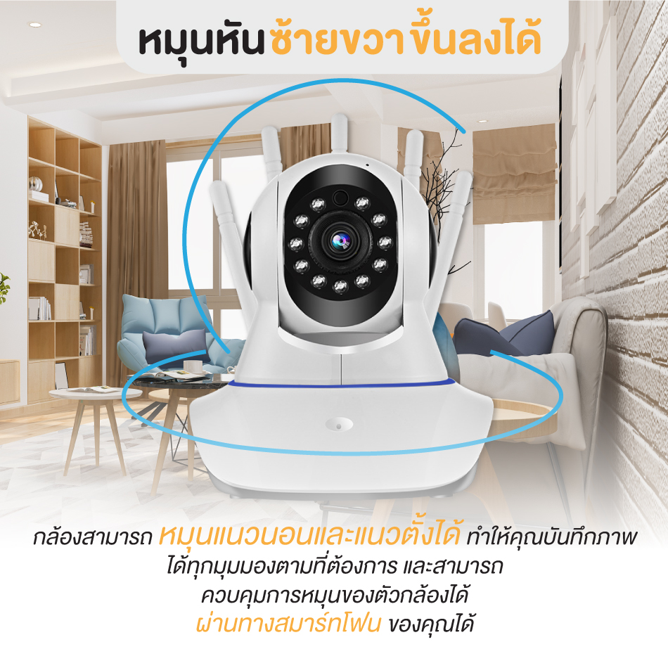 IP Camera กล้องวงจรปิด 5เสา รุ่น4216-5A โต้ตอบได้ ดูผ่านมือถือได้ กล้อง ...