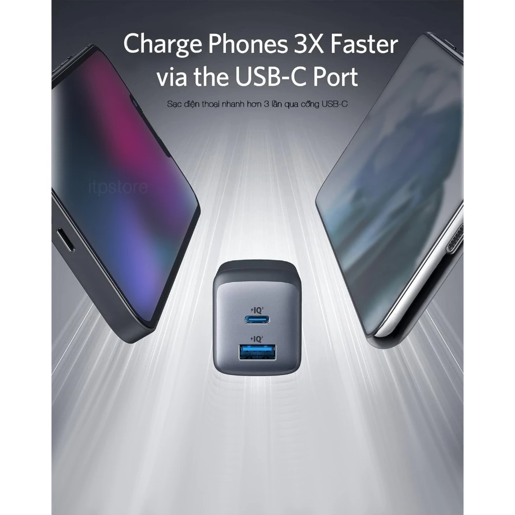 adapter anker 65W PD USB-C＆A หัวชาร์จ Type-C Charger anker 2in1 adapter ...
