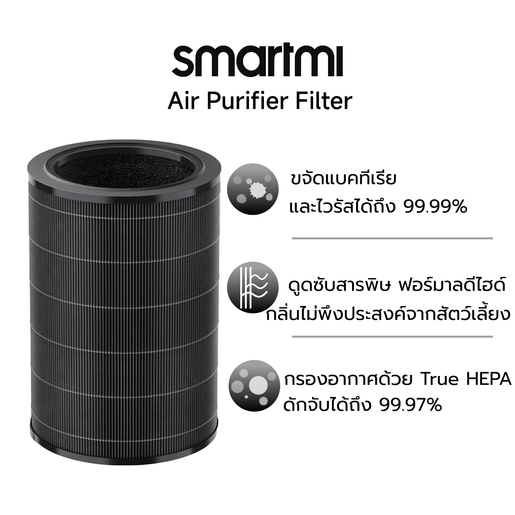 Smartmi Air Purifier Filterไส้กรองเครื่องฟอกอากาศ (ใช้ได้กับXiaomi รุ่น ...