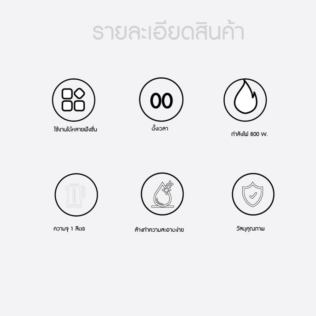 Kashiwa เครื่องปั่นน้ำธัญพืช นมถั่วเหลือง รุ่น BL-007 มี 10 ใบมีด ฝาใส ขนาด 1 ลิตร กำลังไฟ 800 ...