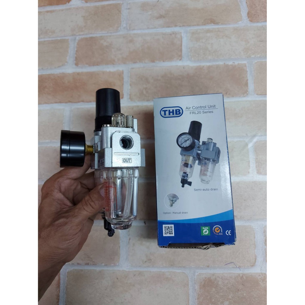 ชุดกรองลม THB ดักน้ำ ปรับลม เติมน้ำมัน ขนาดเกลียว 1/4” FRL202 (Made in Taiwan) | Shopee Thailand