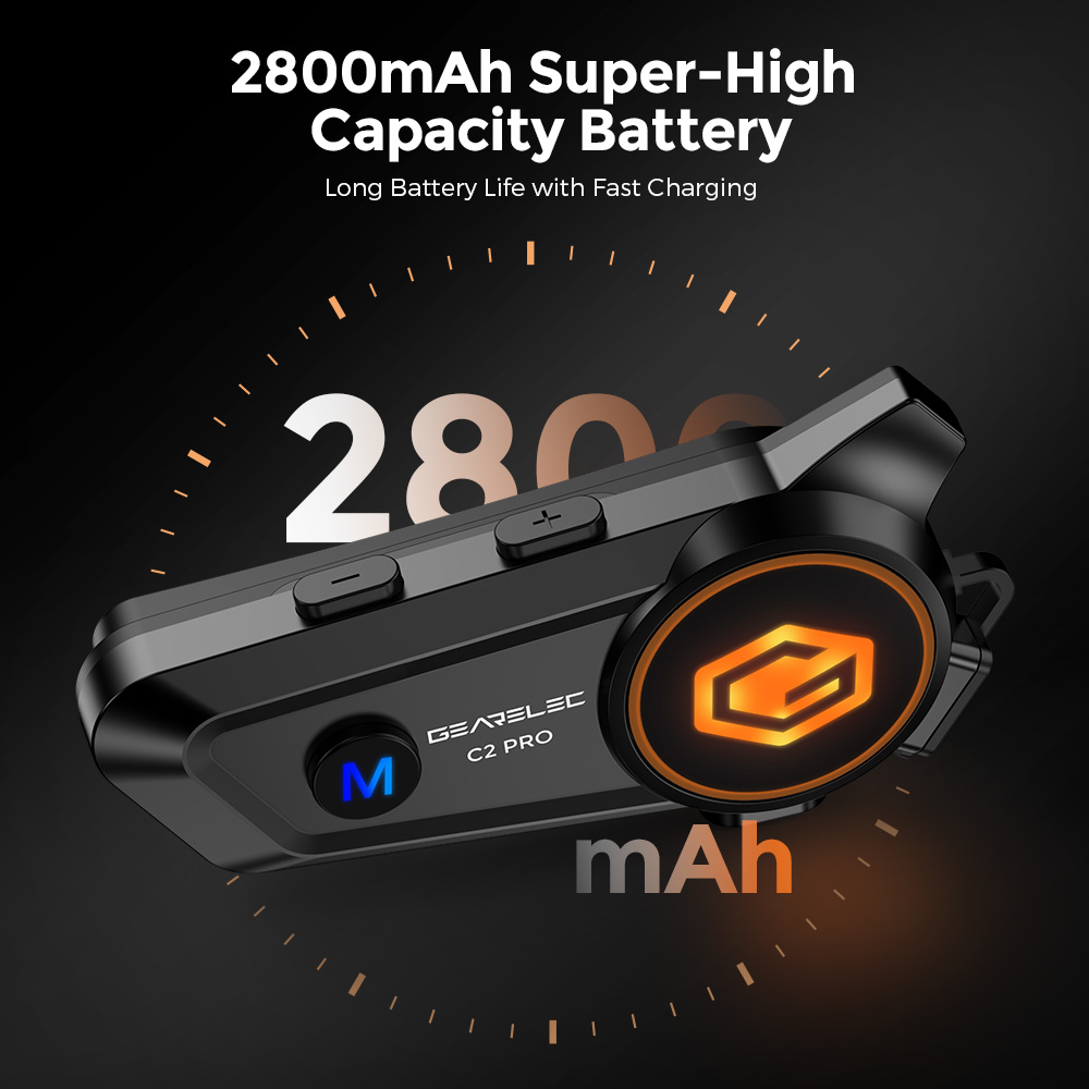 GEARELEC C2 Pro บลูทูธติดหมวก บลูทูธ5.3 กันน้ำIP67 อินเตอร์คอม ลดเสียง ...