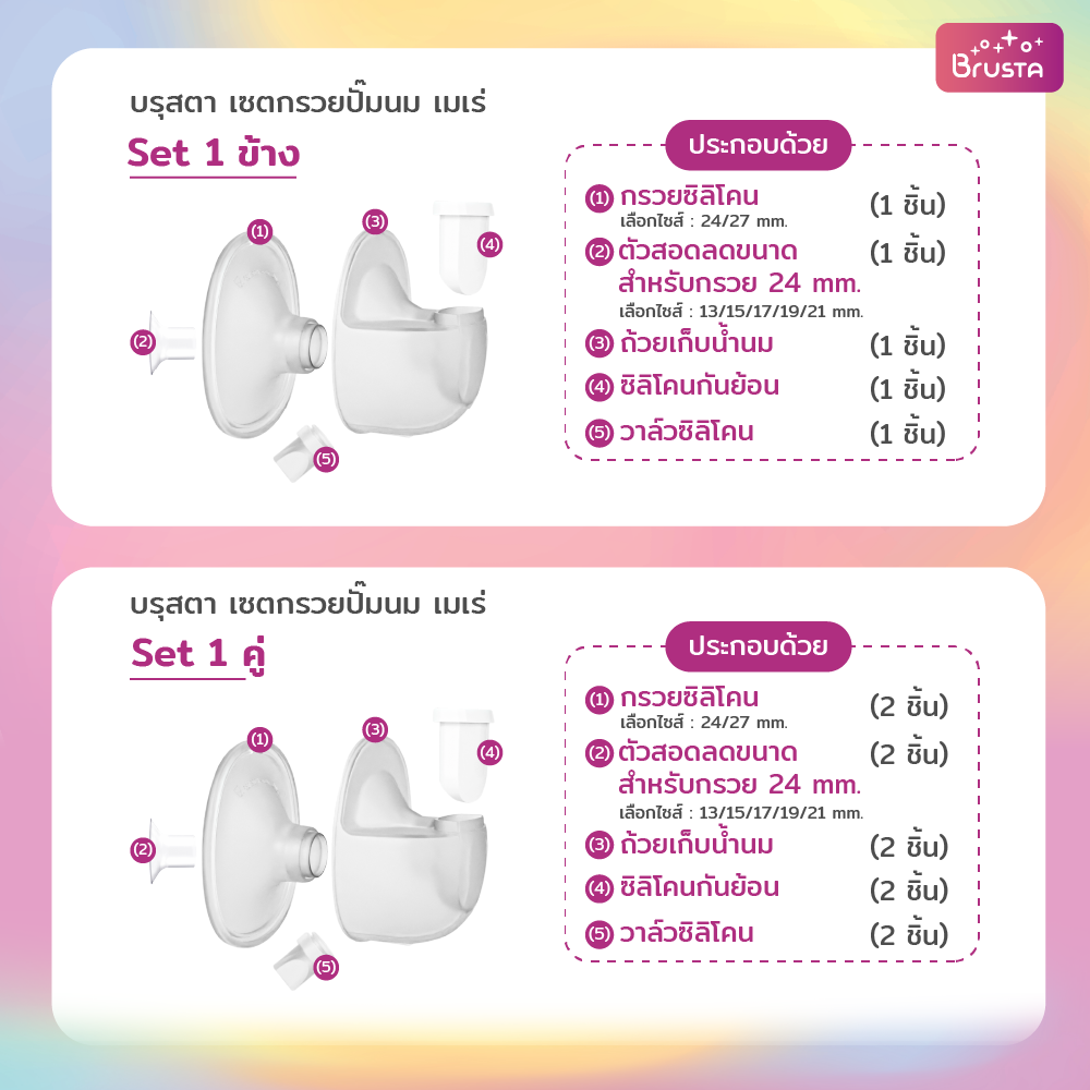 Brusta อะไหล่ set เครื่องปั๊มนม Mere อุปกรณ์เสริมเครื่องปั๊มนมไร้สาย | Shopee Thailand
