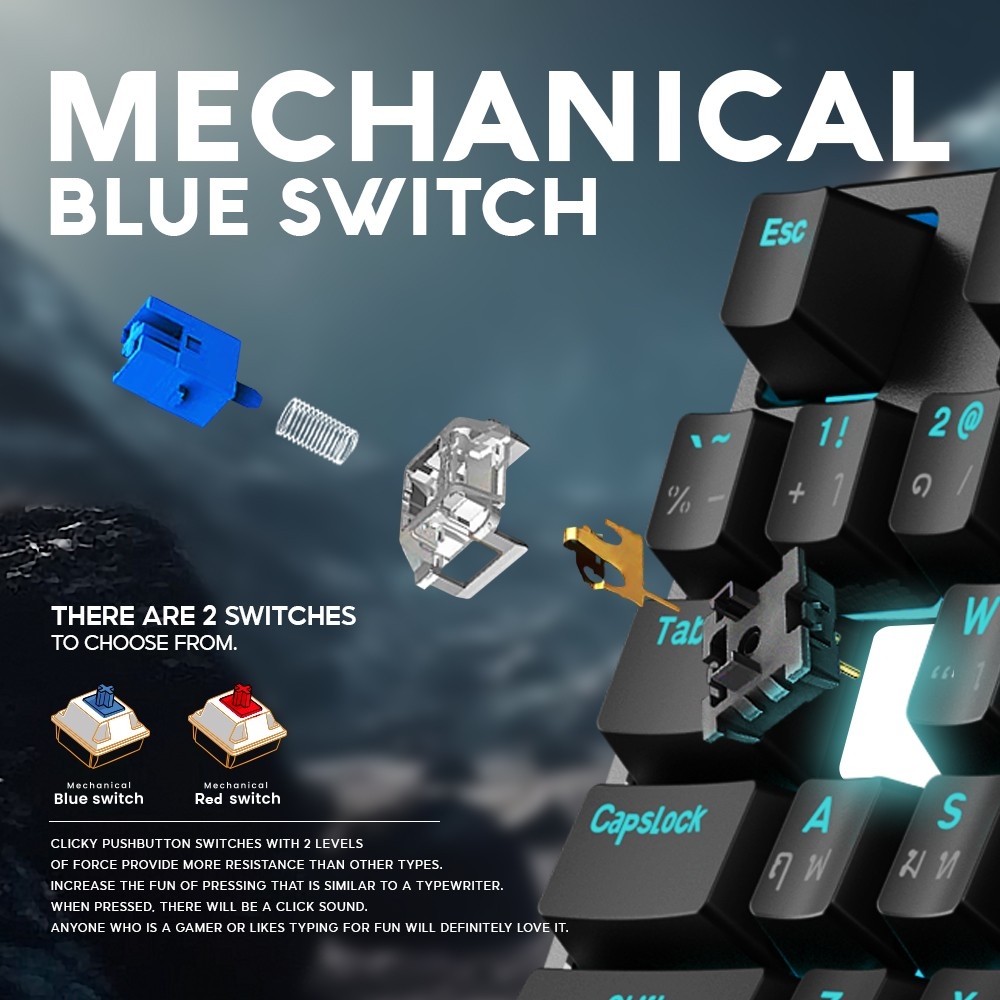 [เก็บโค้ดส่งฟรี] Neolution E-Sport Gaming Keyboard รุ่น BLACKHOLE ไฟLED ...