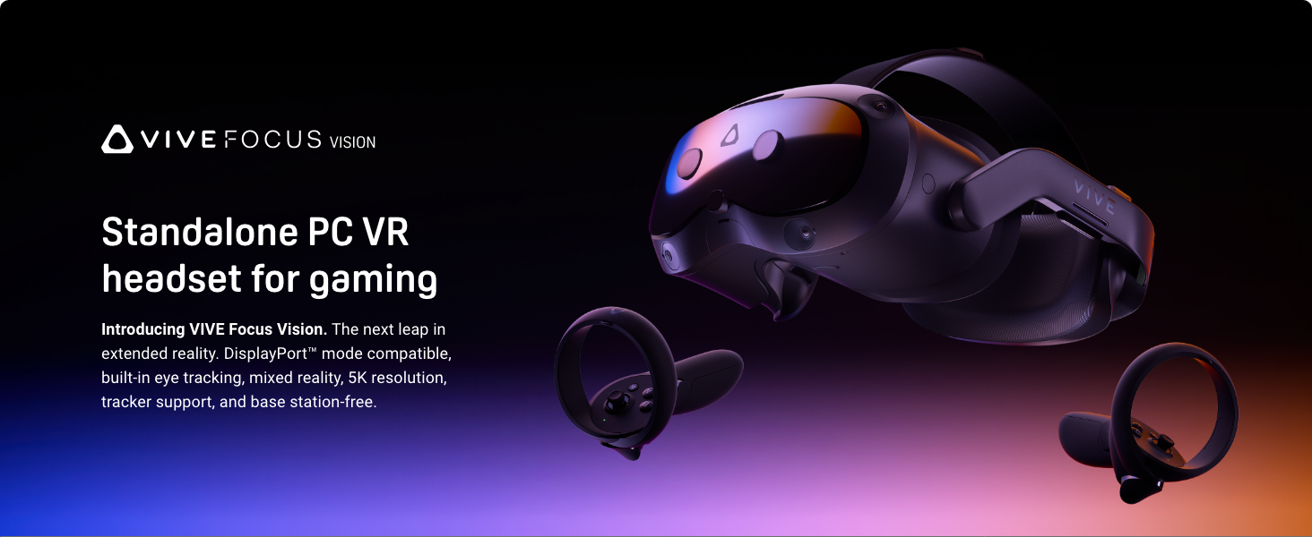 HTC Vive Focus Vision VR Headset with DisplayPort PC Streaming Kit & Starter Game Pack | Shopee ...