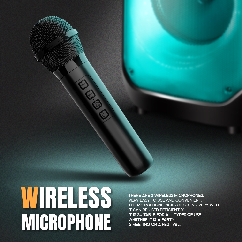 ลำโพงบลูทูธ SAAG รุ่น BEAT speakerปาร์ตี้ไร้สาย พร้อมไมค์ มีไฟ LED ลำโพงเสียงดี ลำโพงคาราโอเกะ ...