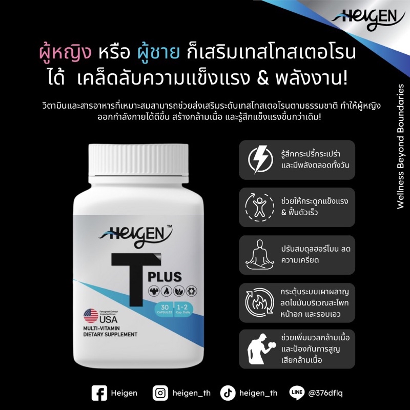 T-Plus Natural Testosterone Booster เสริมเทสโทสเตอโรนจากสารสกัดธรรมชาติ ...