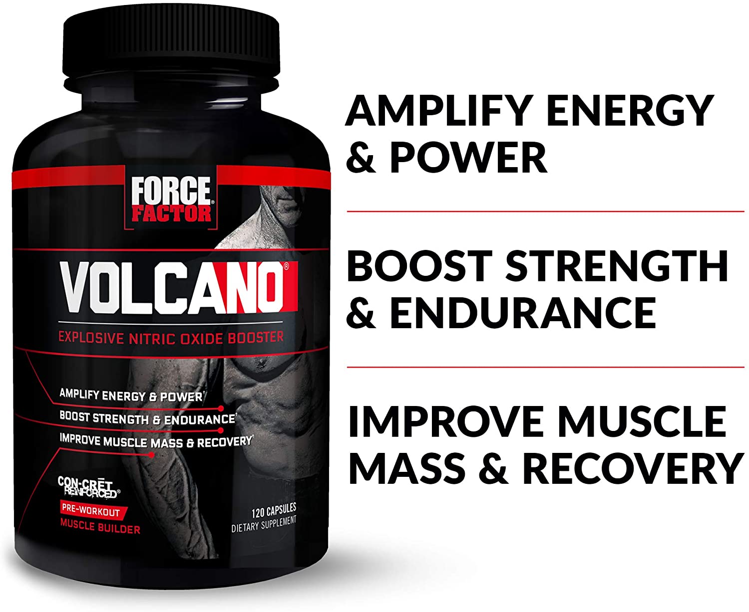 Force Factor: VolcaNO 120 Capsules - พรีเวิร์คเอาท์ไร้คาเฟอีนแบบเม็ด ...