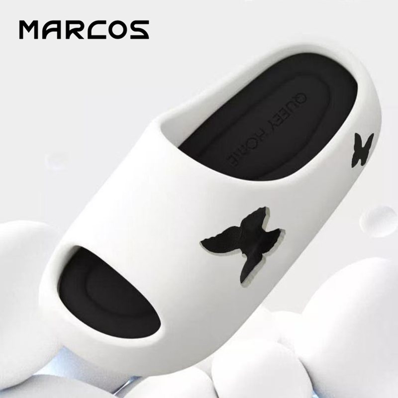 MARCOS พร้อมส่งจากไทย [MAR1019] รองเท้าแตะพื้นนมสดที นพื้นสูงเจาะรู ...