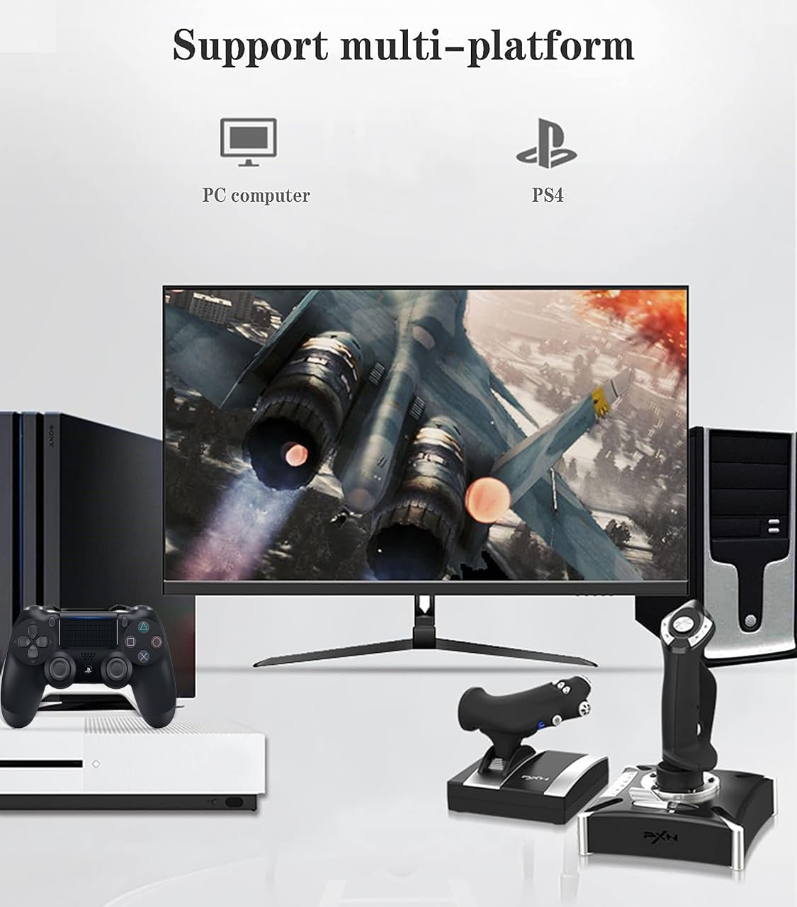 PXN 2119PRO Flight Stick จอยสติ๊ก USB Flight Controller Dual-Vibration ...