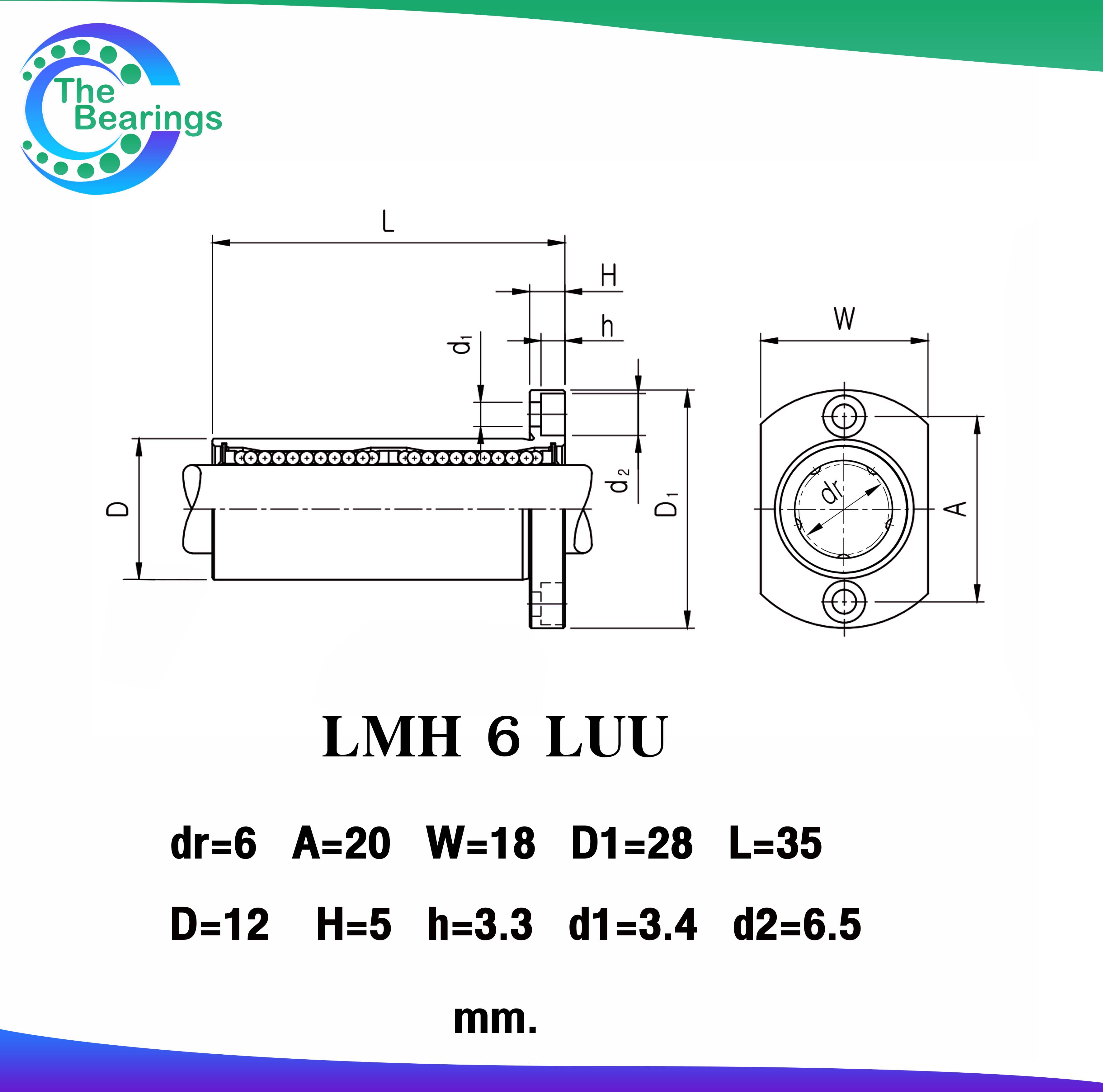 LMH6LUU LMH8LUU LMH10LUU LMH12LUU LMH13LUU LMH16LUU ลิเนียร์แบริ่งสไลด์ ...