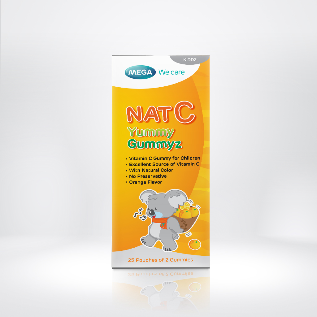 MeGa we care NatC Yummy Gummyz วิตามินC สำหรับเด็ก😍 🍊 (25 ห่อ*2ชิ้น) 1 ...