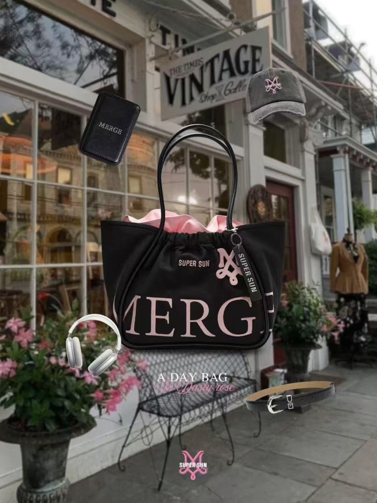 （official-จัดส่งฟรี）ของแท้💯Merge A day bag X Super Sun🔥ร่วมแบรนด์ Merge ...