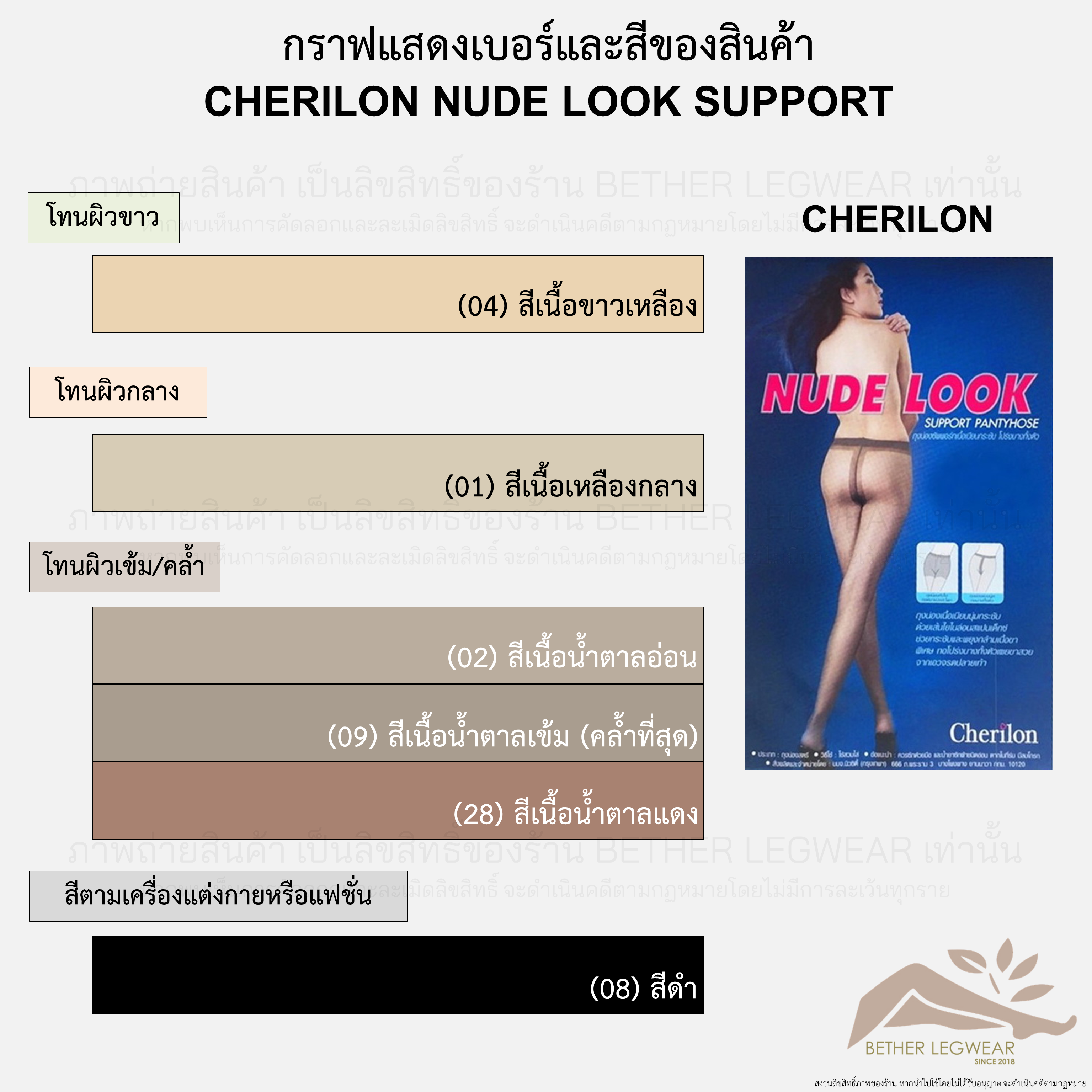 ถุงน่องซัพพอร์ท Cherilon - Nude Look (นู๊ดไร้ขอบต้นขา) (1 ชิ้น) | Shopee Thailand