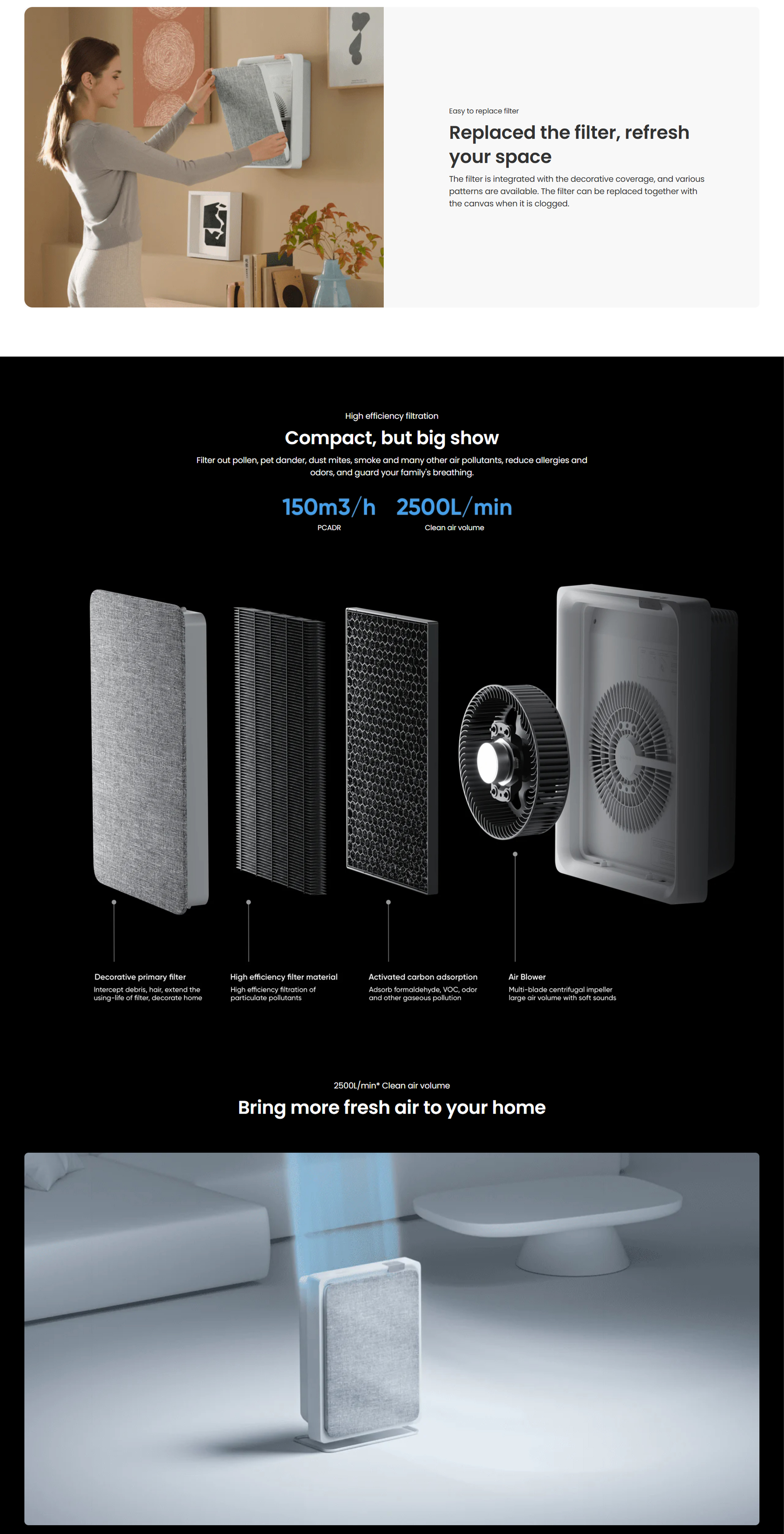 Smartmi Air Purifier E1 เครื่องฟอกอากาศอัจฉริยะตรวจจับ PM 2.5/ PM10 ...
