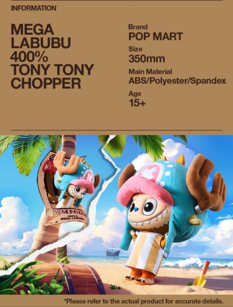 Mega Labubu 400% Tony Tony Chopper Popmart ส่วนลดร้านโค้ดคุ้มXtra พร้อม ...