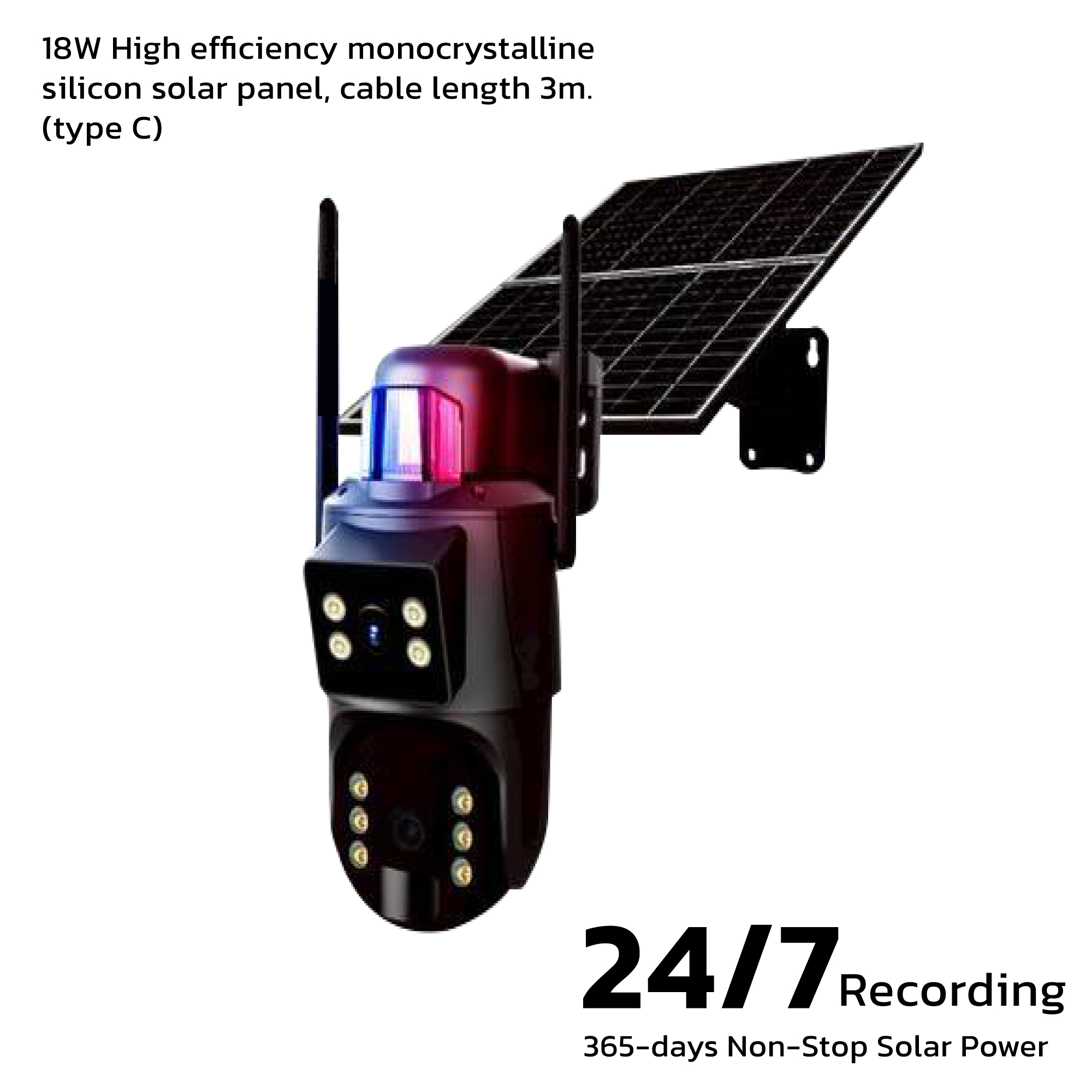 กล้องวงจรปิด GLINK รุ่น RBX-SL100 Black :GLINK PTZ Camera Solar 4G | Shopee Thailand