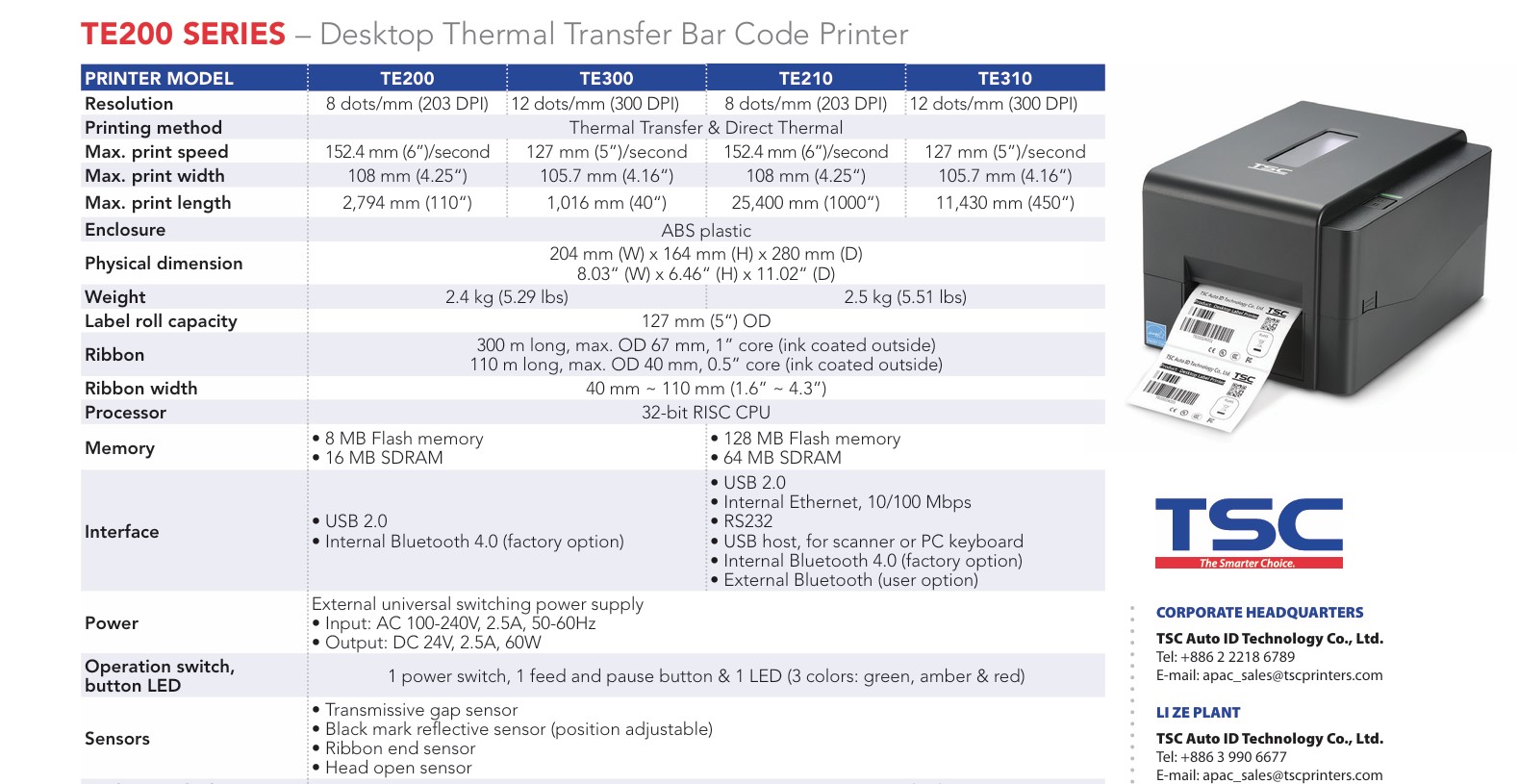 เครื่องพิมพ์บาร์โค้ด Barcode Printer TSC TE200 | Shopee Thailand