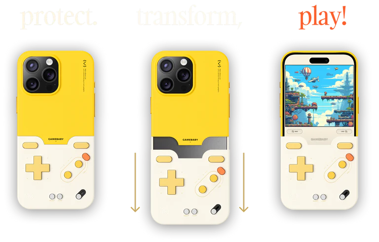 BITMO LAB Gamebaby Yellow เคสกันกระแทกพร้อมGameControllerกดได้เกรดพรีเมี่ยม เคสสำหรับ ...