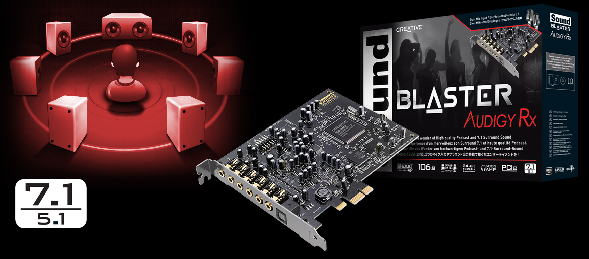 Sound Blaster Audigy Rx /RX SB1550 7.1 Channel (มือสอง)(PCI-E) พร้อมสาย ...