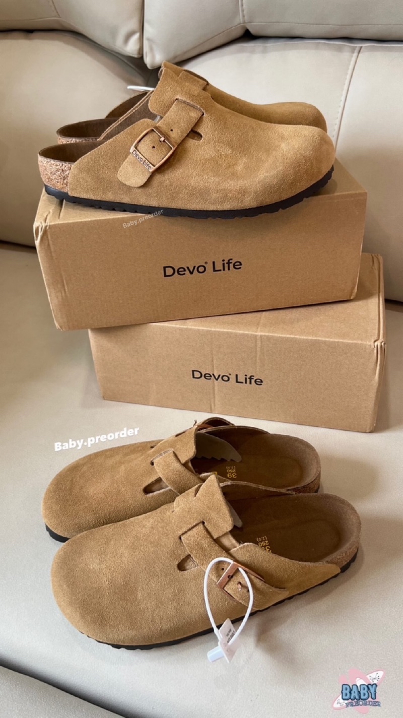 (Grey 38พร้อมส่งในไทย) DEVO LIFE CORK SLIPPERS 🪵 Authentic💯 รอพรี 7-10 ...
