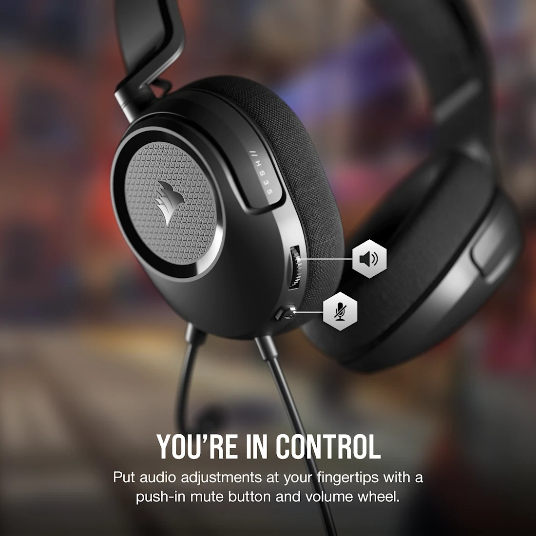 CORSAIR GAMING HEADSET HS35 SURROUND V2 MULTIPLATFORM : ใส่สบายไม่บีบหู ...