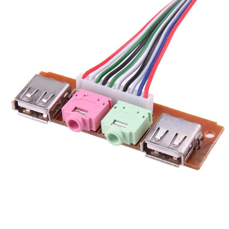 PC Computer Case Front Panel USB Audio Port Mic Earphone Cable | Shopee ...
