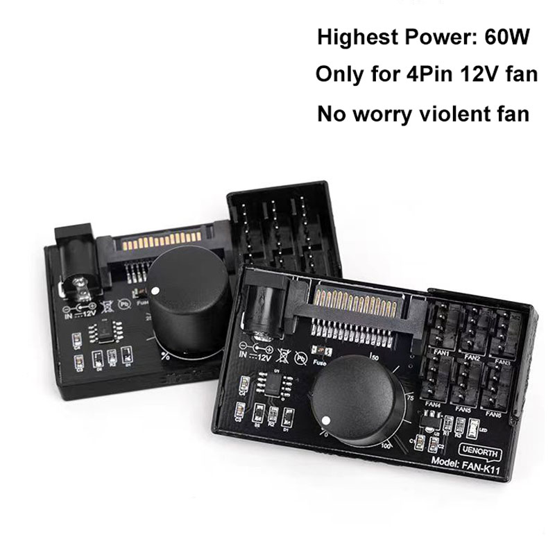 Cooling Fan Speed Knob Controller 12V 4 Pin PWM PC Chassis Fan Adapter ...