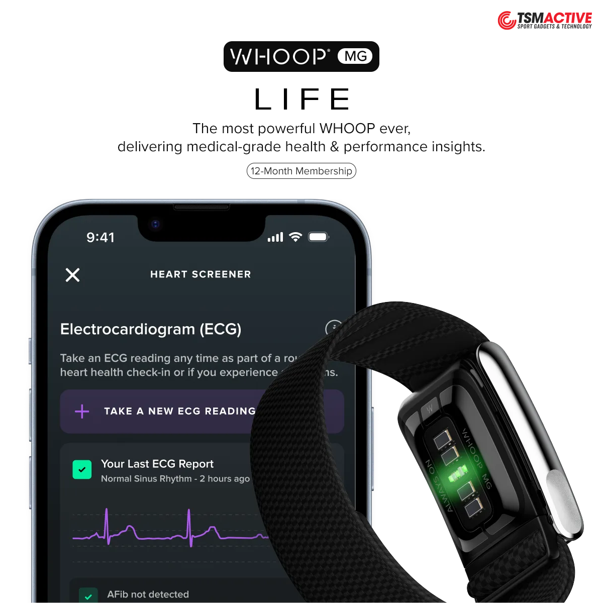 WHOOP 5.0 ONE / PEAK / MG LIFE สายรัดข้อมือวัดชีพจร (12-Month ...